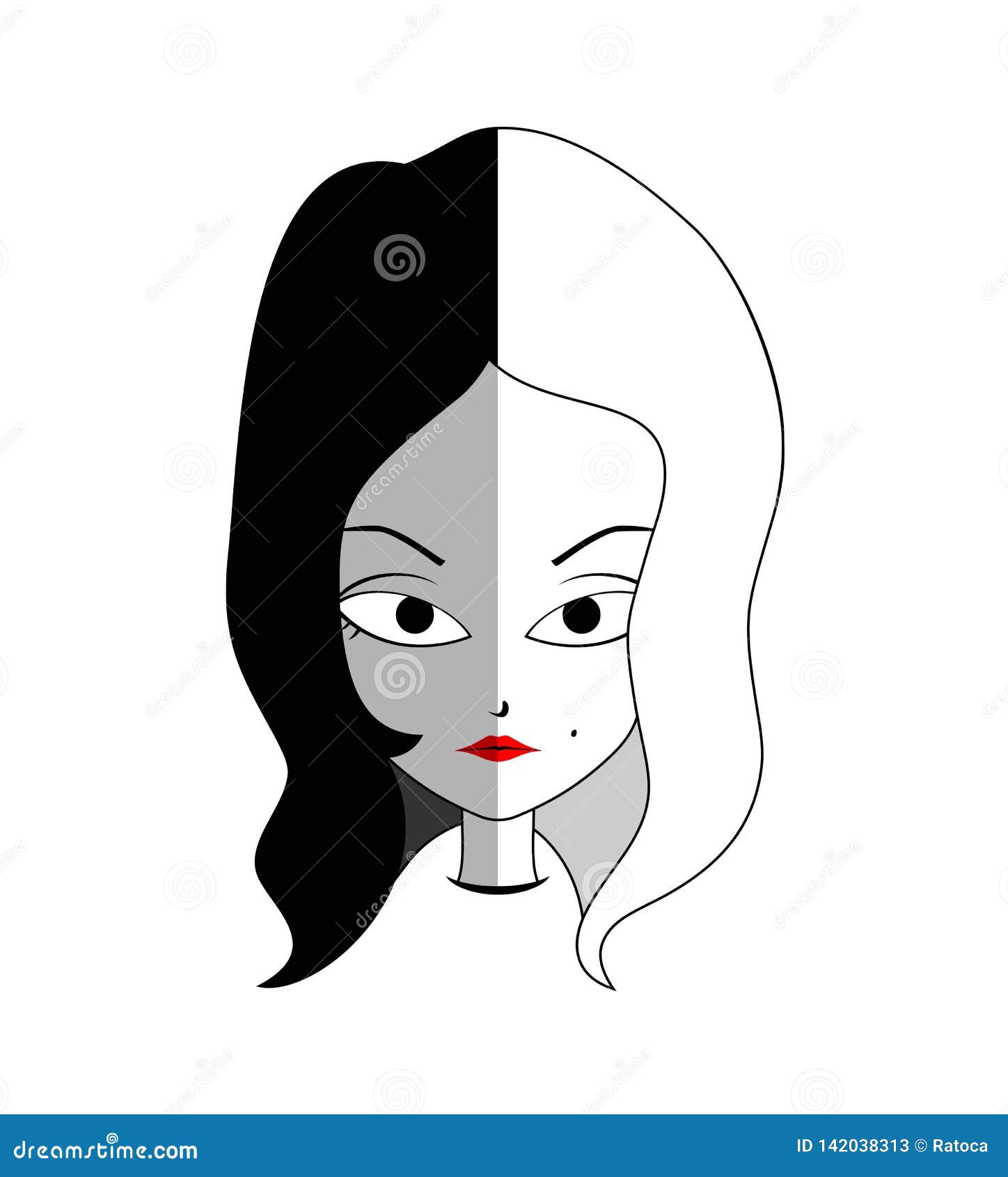 Creative woman head draw stock vector. Illustration of beautiful ...
