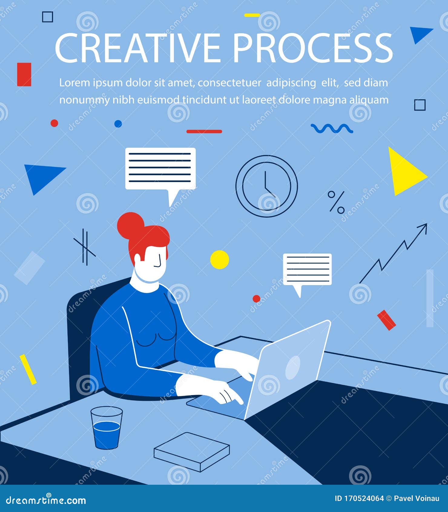 Creative Woman in Work Progress. Creative People Generating Ideas. Work ...