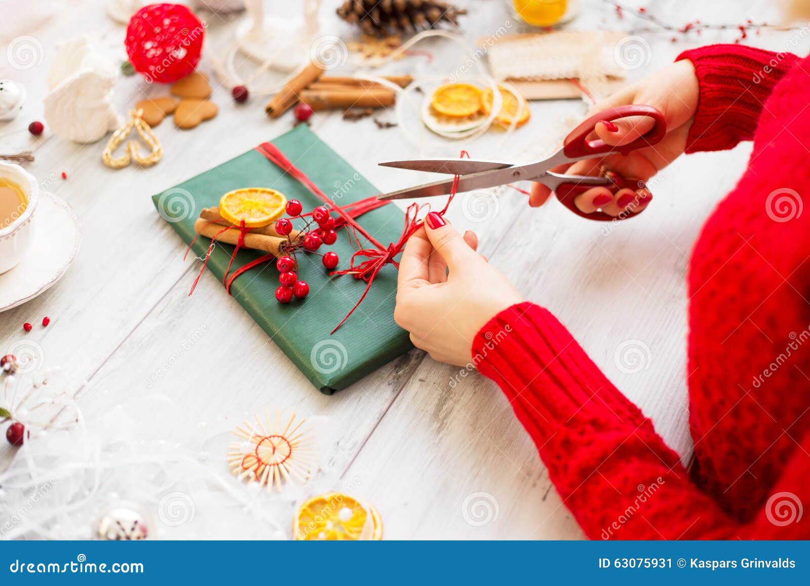 Creative Woman Wrapping Up Gift Stock Image - Image of gift, design ...