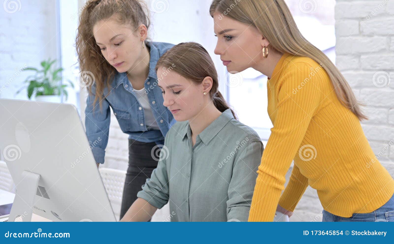 Creative Women Team Working on Desktop Stock Photo - Image of white ...