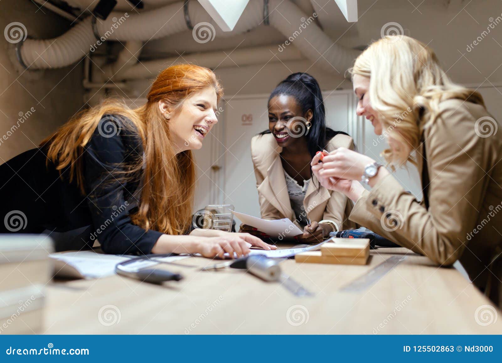 Creative Women Working on Project Stock Image - Image of brainstorming ...