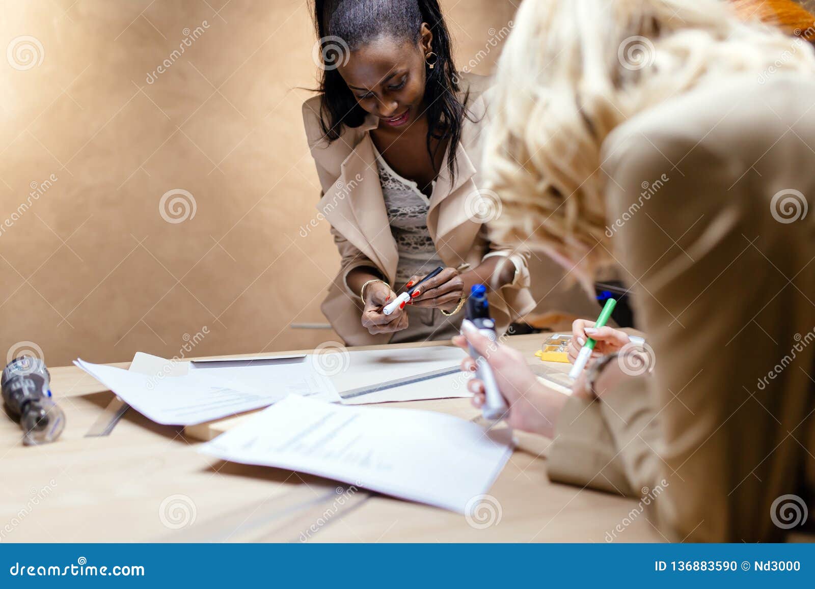Creative Women Working on Project Stock Photo - Image of female ...