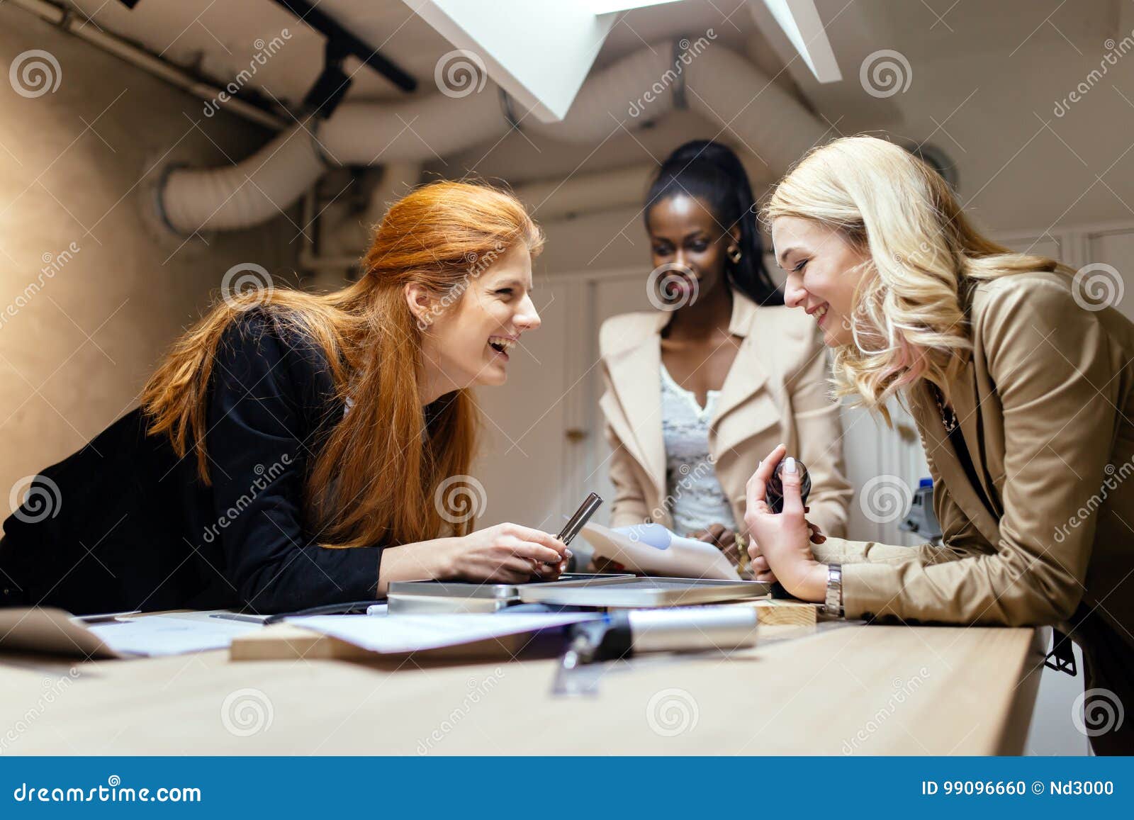 Creative Women Working on Project Stock Photo - Image of meeting ...
