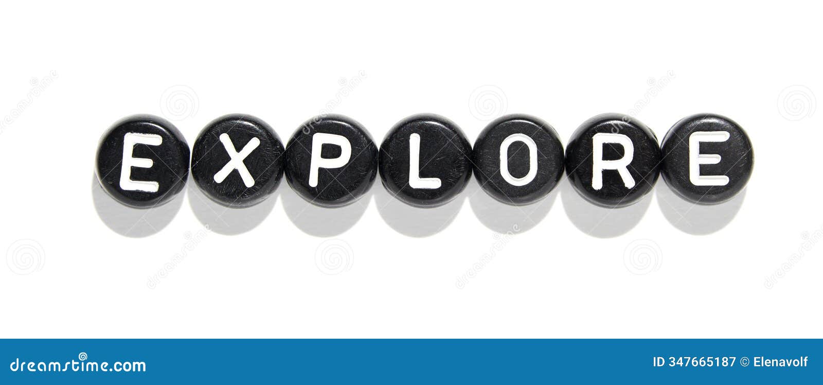 Creative Word Art Featuring the Word Explore on Black Circular Buttons Stock Image - Image of ...