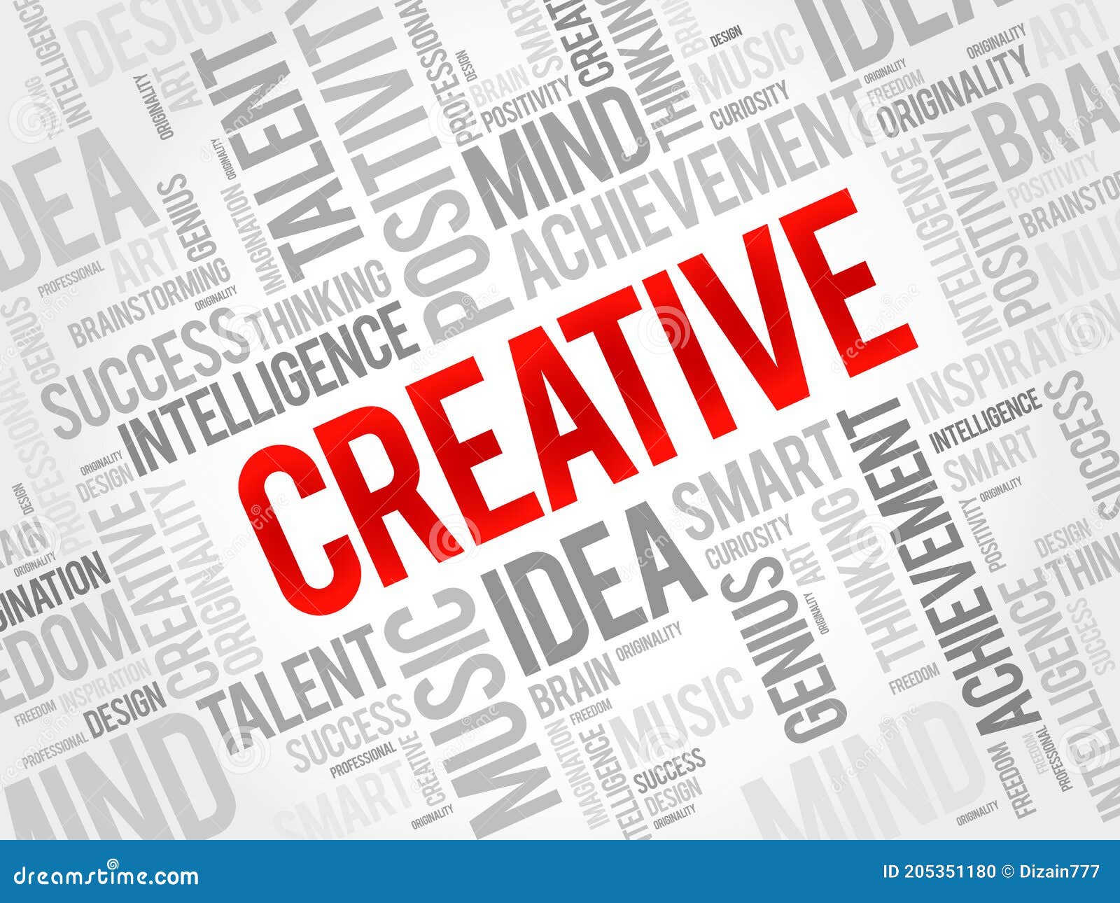 Creative word cloud stock illustration. Illustration of brain - 205351180