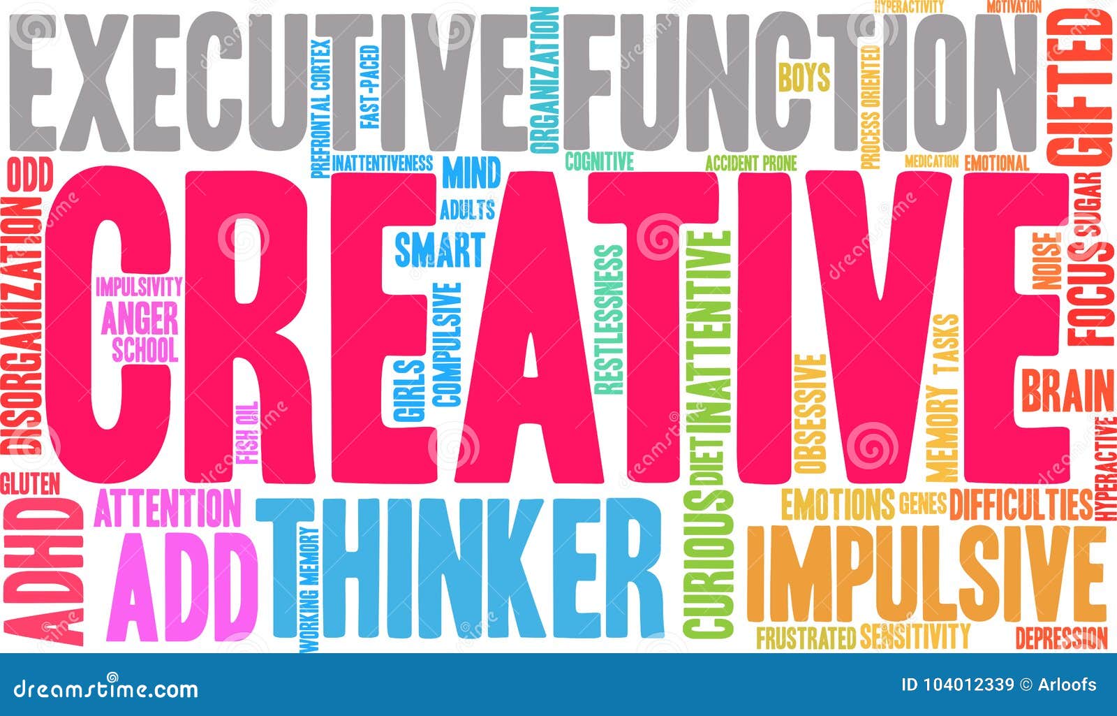 Creative Word Cloud stock illustration. Illustration of gifted - 104012339