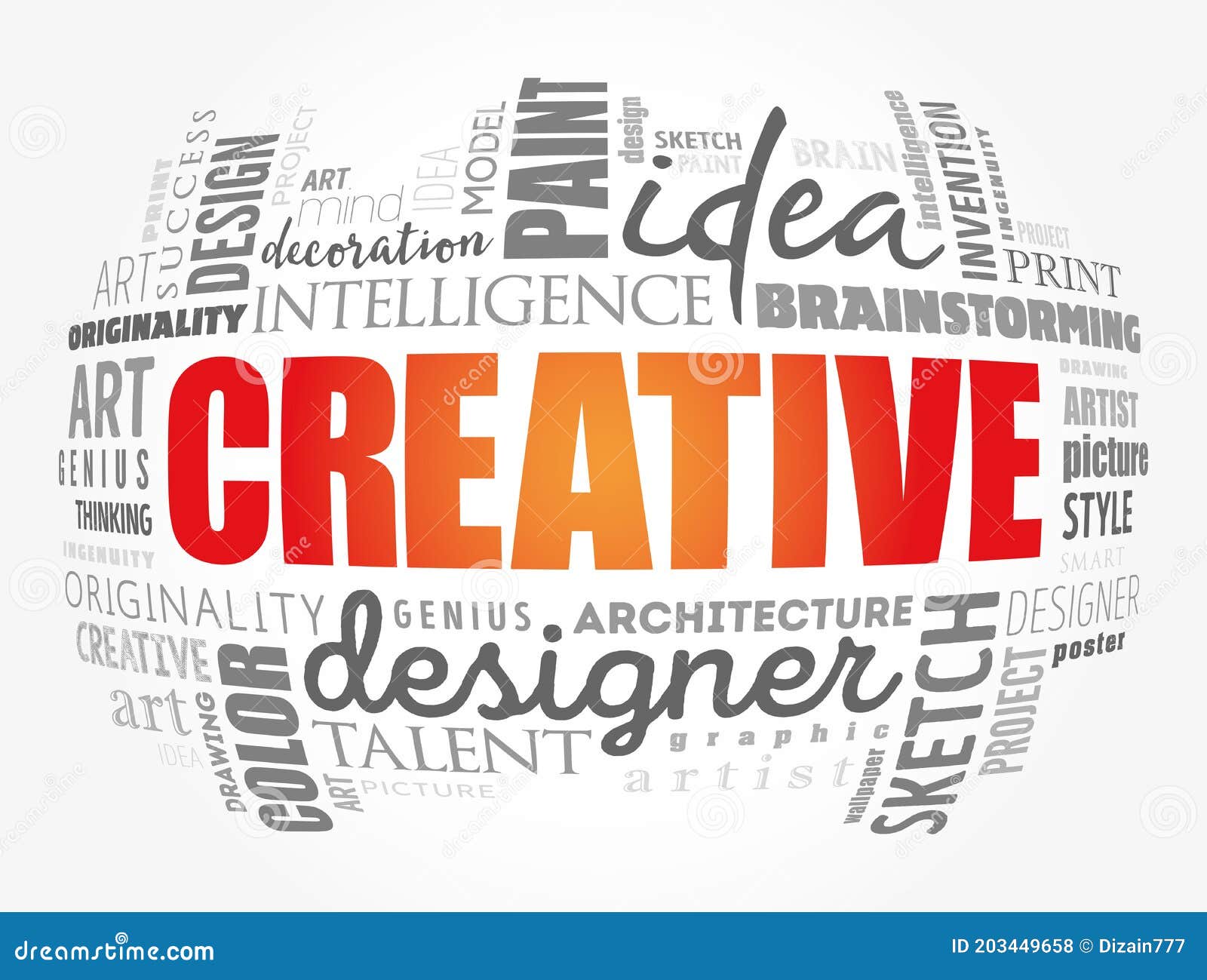 CREATIVE Word Cloud, Creative Business Concept Stock Illustration ...