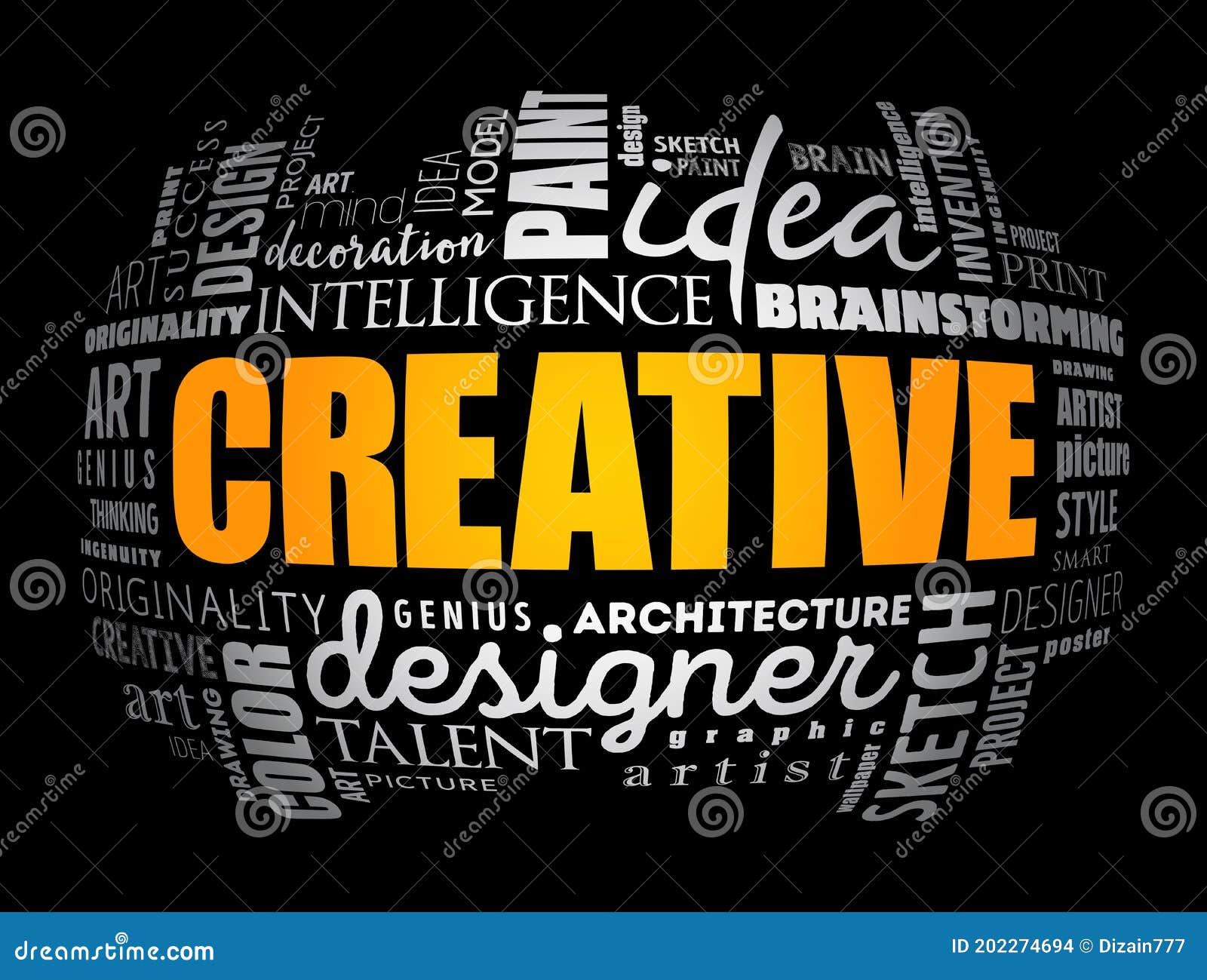 CREATIVE Word Cloud, Creative Business Concept Stock Illustration ...