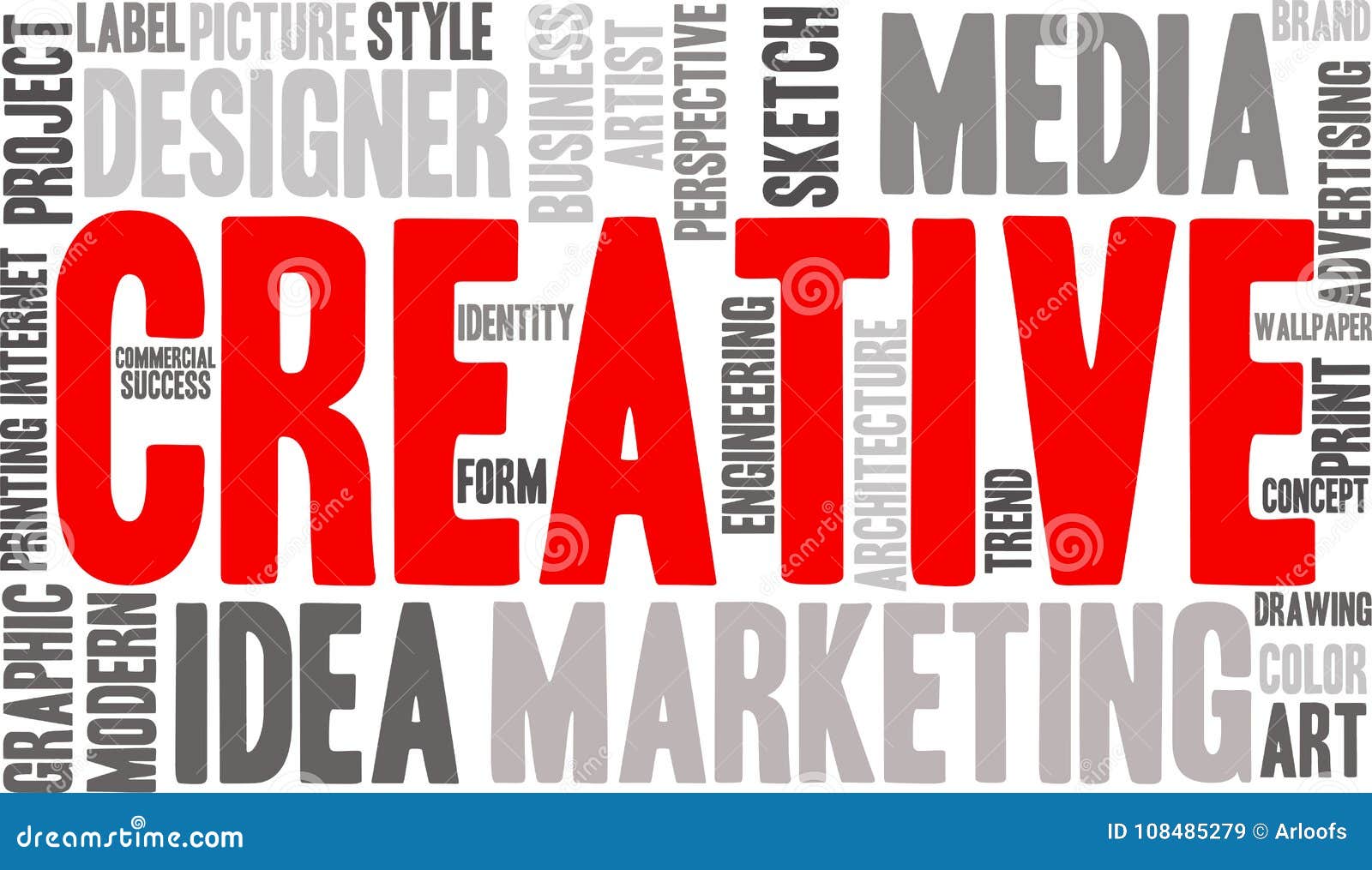 Creative Word Cloud stock vector. Illustration of envisioning - 108485279