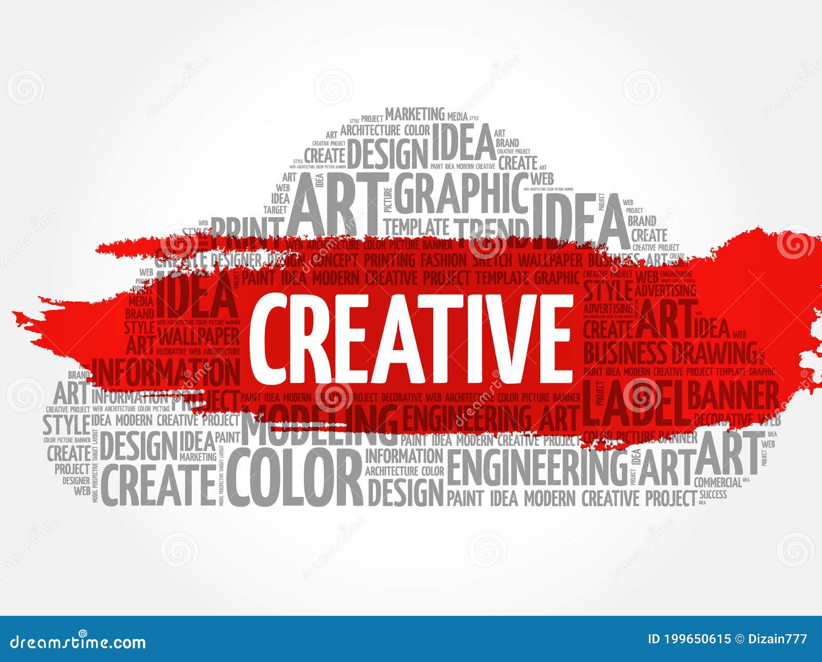 CREATIVE word cloud stock illustration. Illustration of concept - 199650615