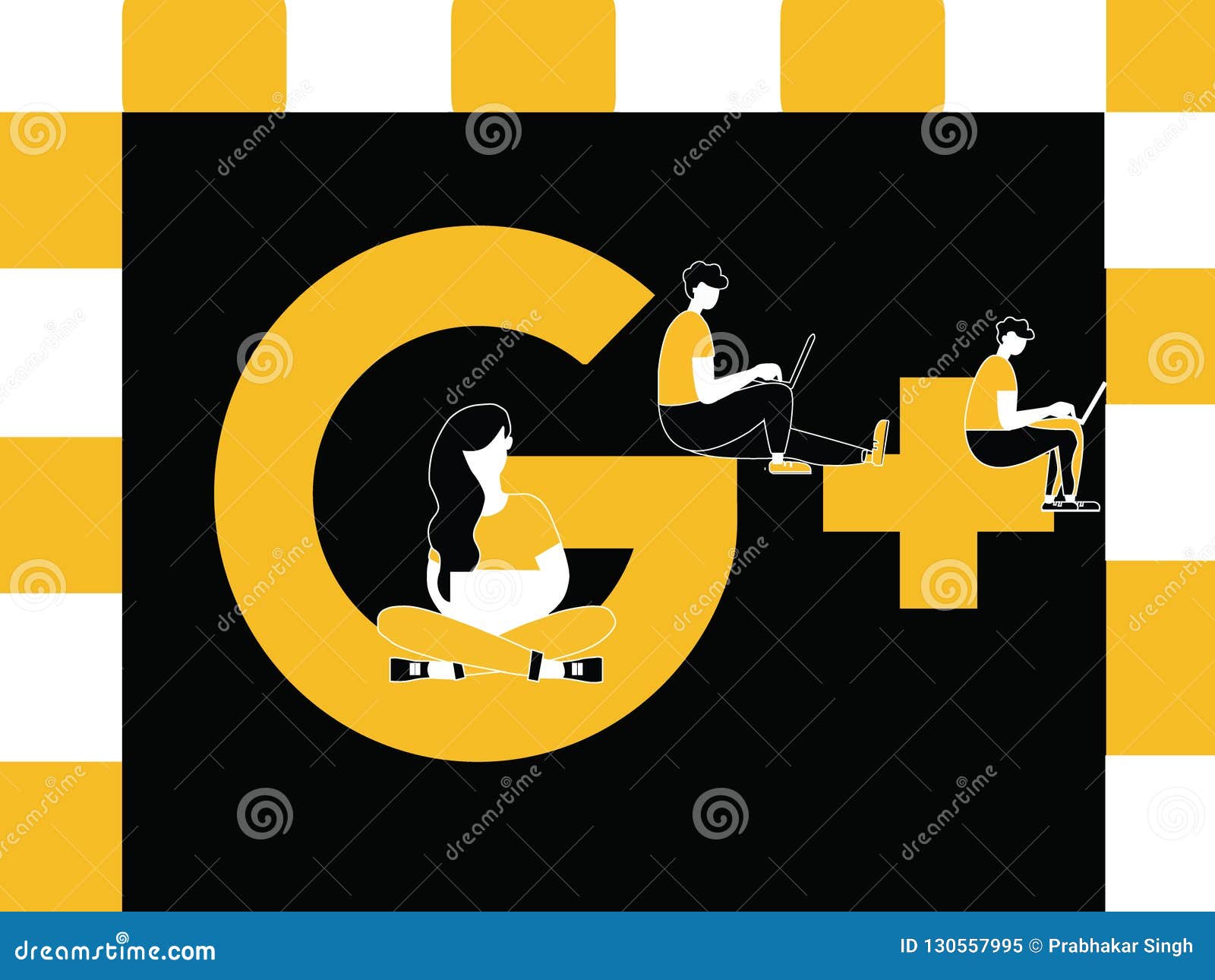 Creative Word Concept Google Plus and People Doing Technical Things ...