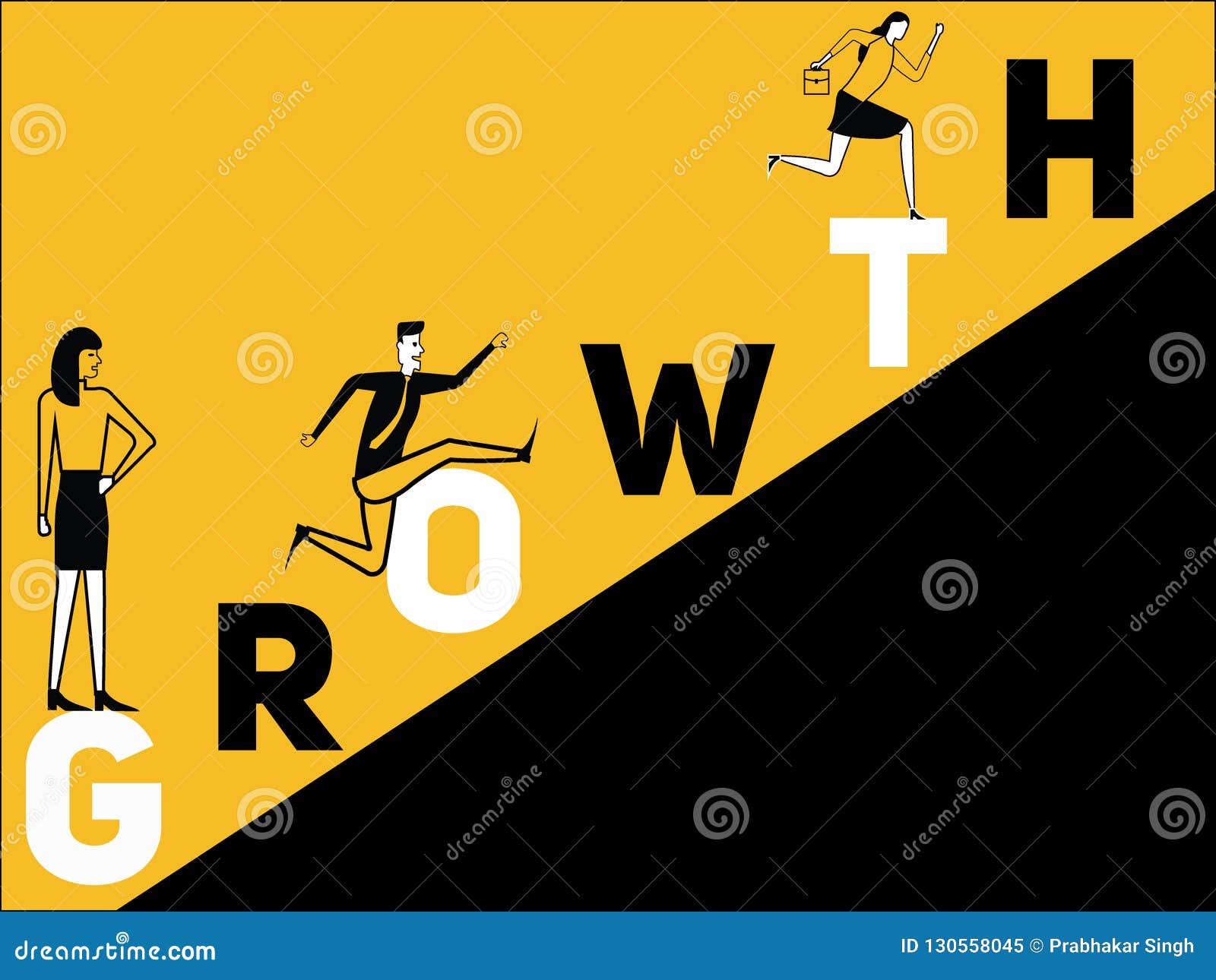 Creative Word Concept Growth and People Doing Things Stock Illustration ...