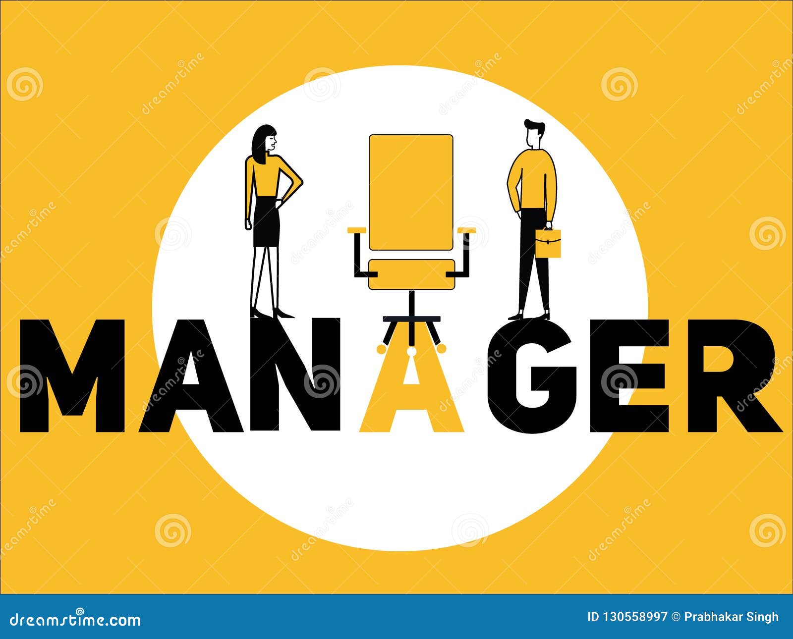 Creative Word Concept Manager and People Activity Stock Illustration ...