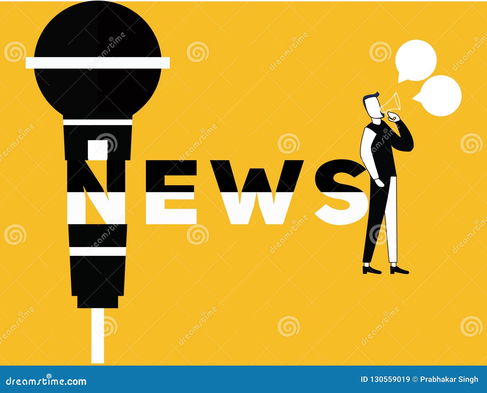 Creative Word Concept News and Man Activity Stock Illustration ...
