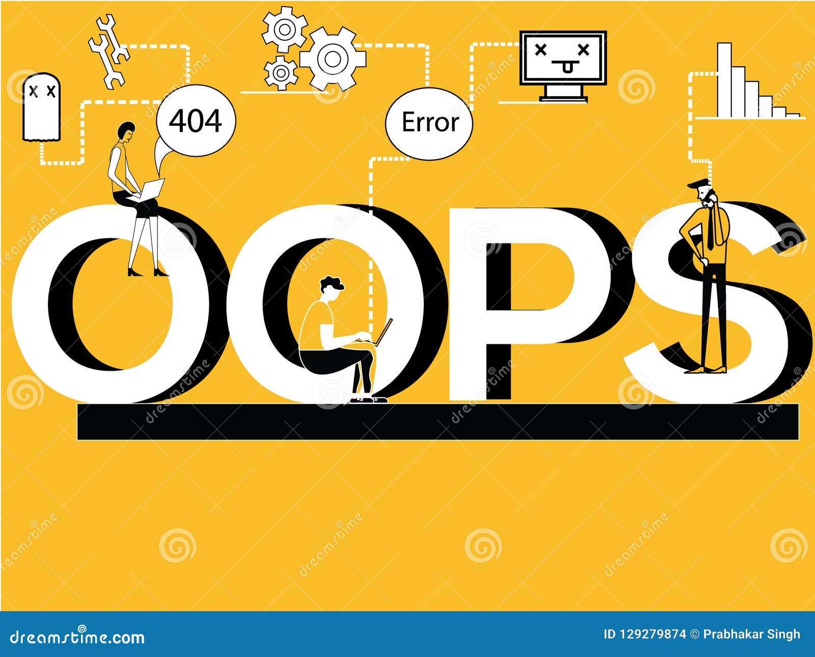Creative Word Concept Oops and People Doing Technical Activities Stock ...