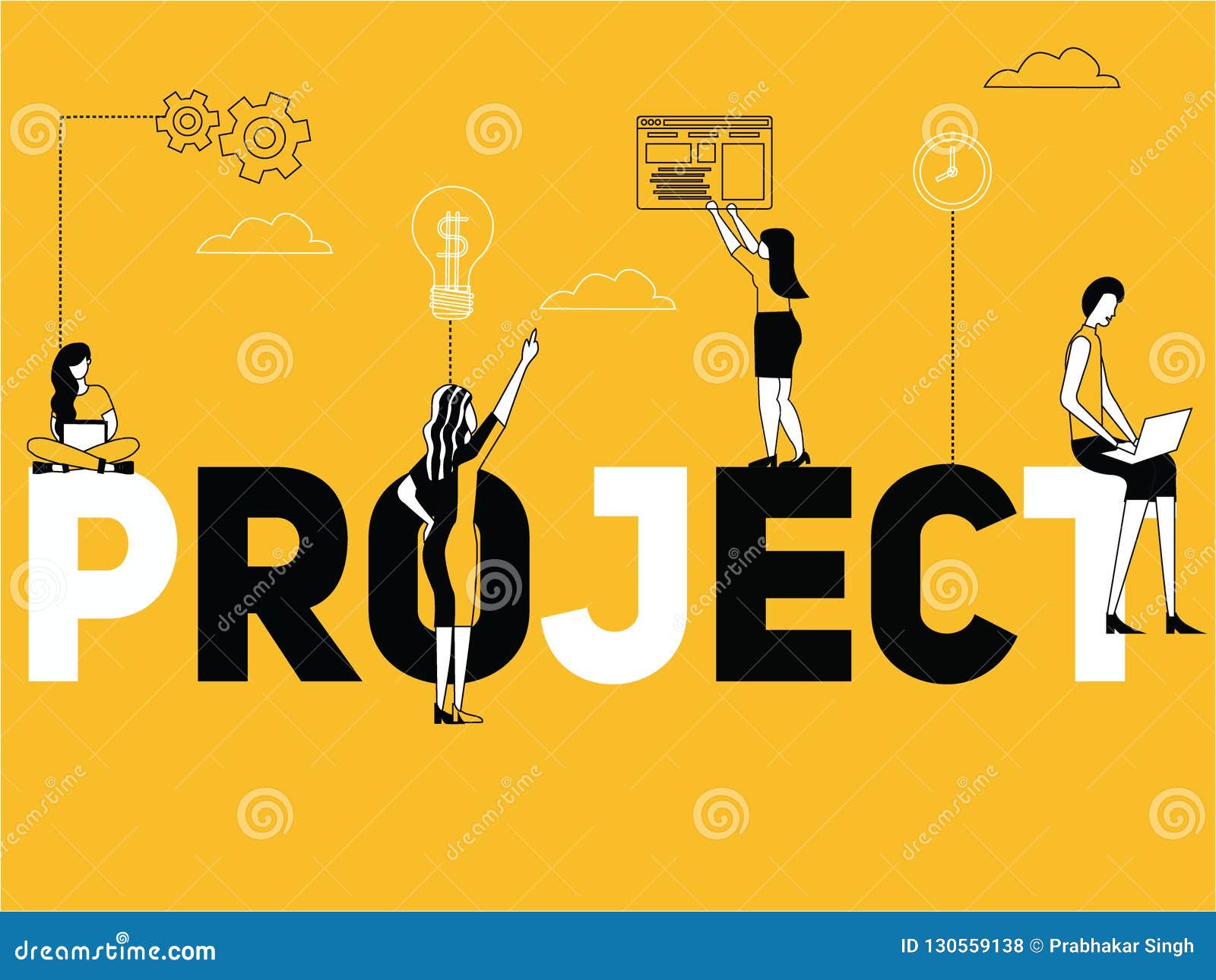 Creative Word Concept Project and People Doing Things Stock ...