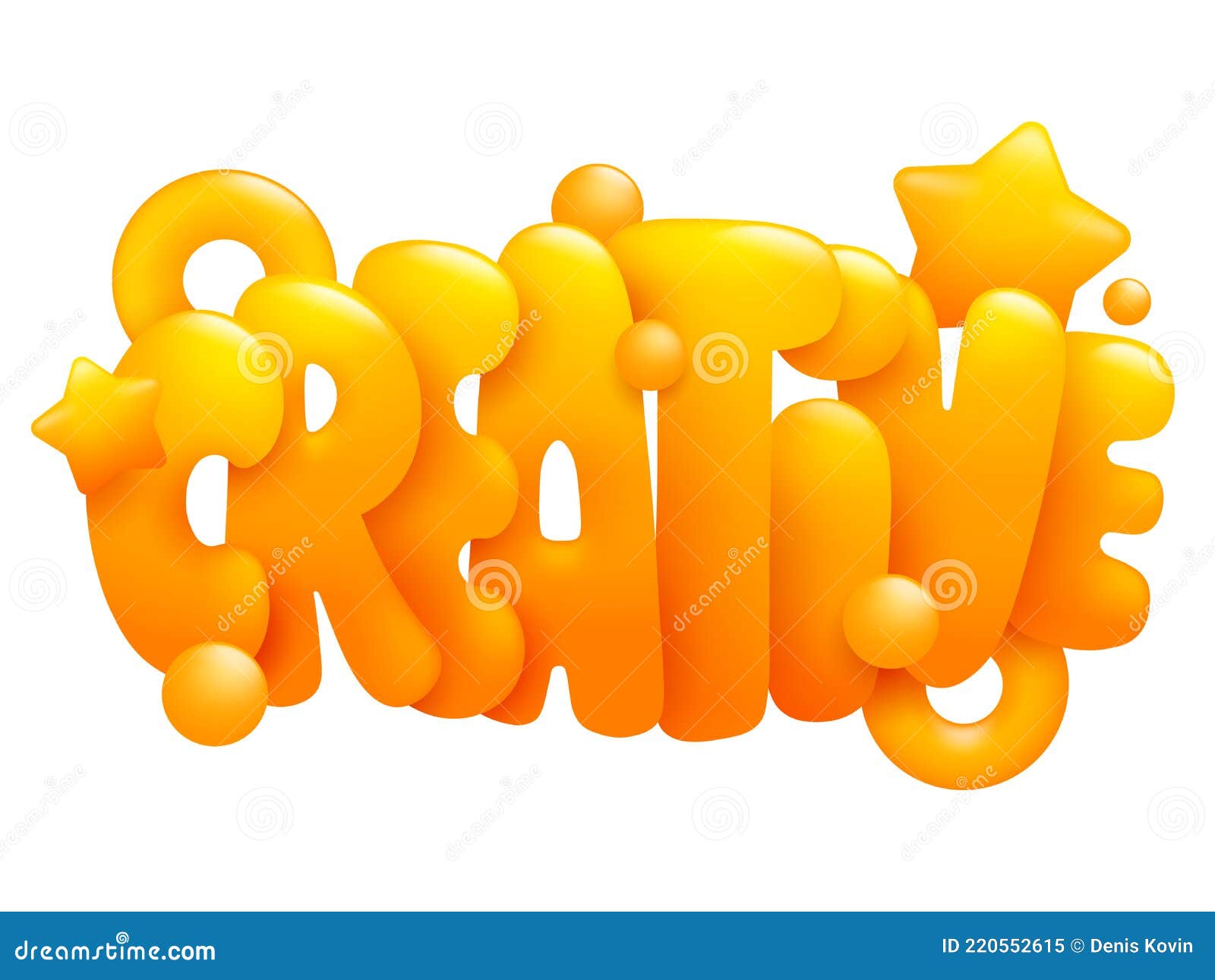 Creative Word Lettering Typography in 3d Cartoon Style Stock ...