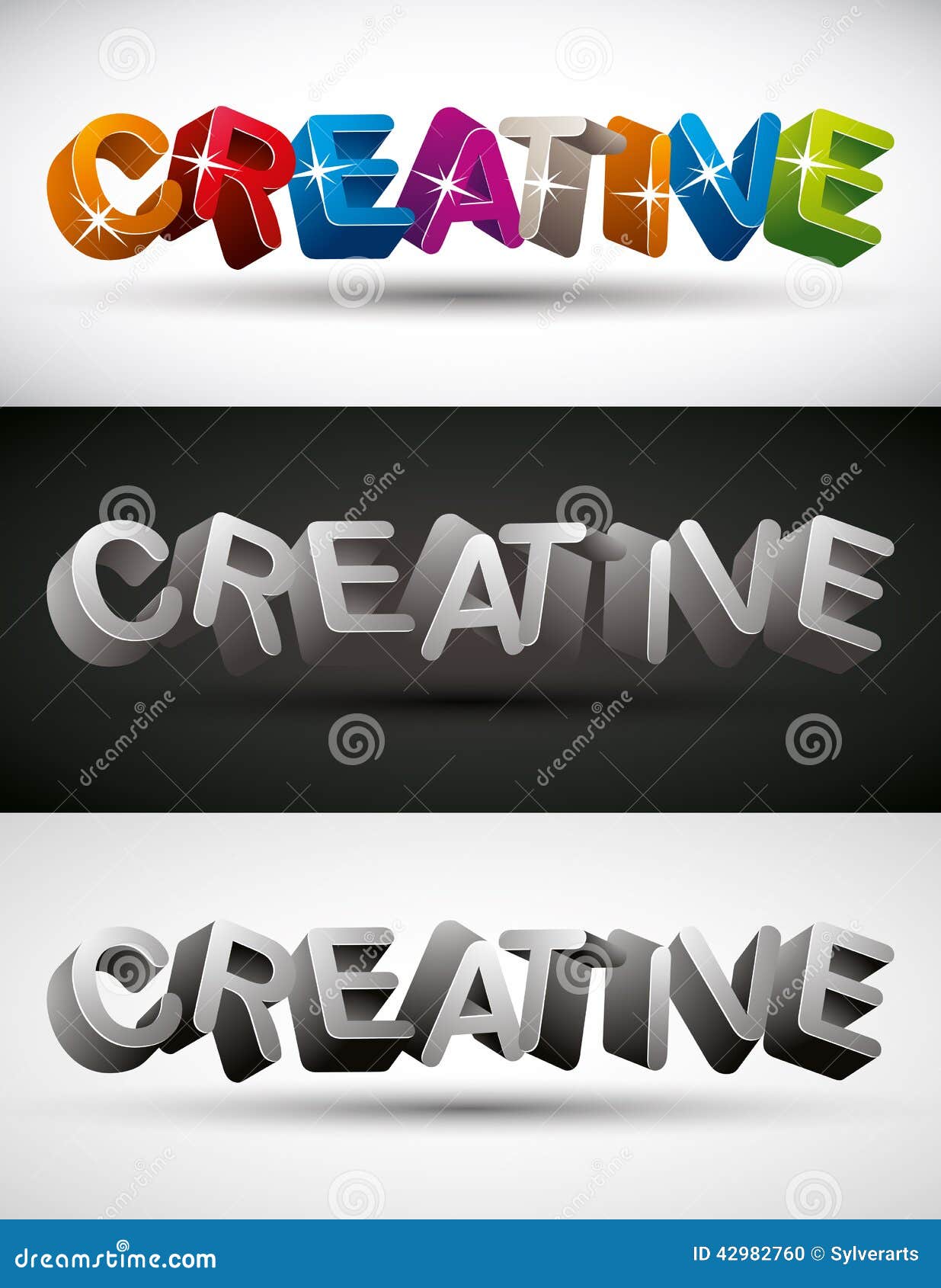 Creative Word Made with 3d Letters. Stock Vector - Illustration of ...