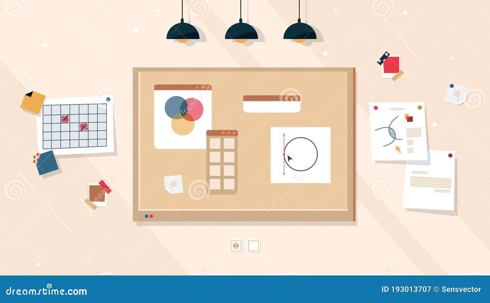 Creative Work Board Ideas, Business Project Plan Stock Vector ...