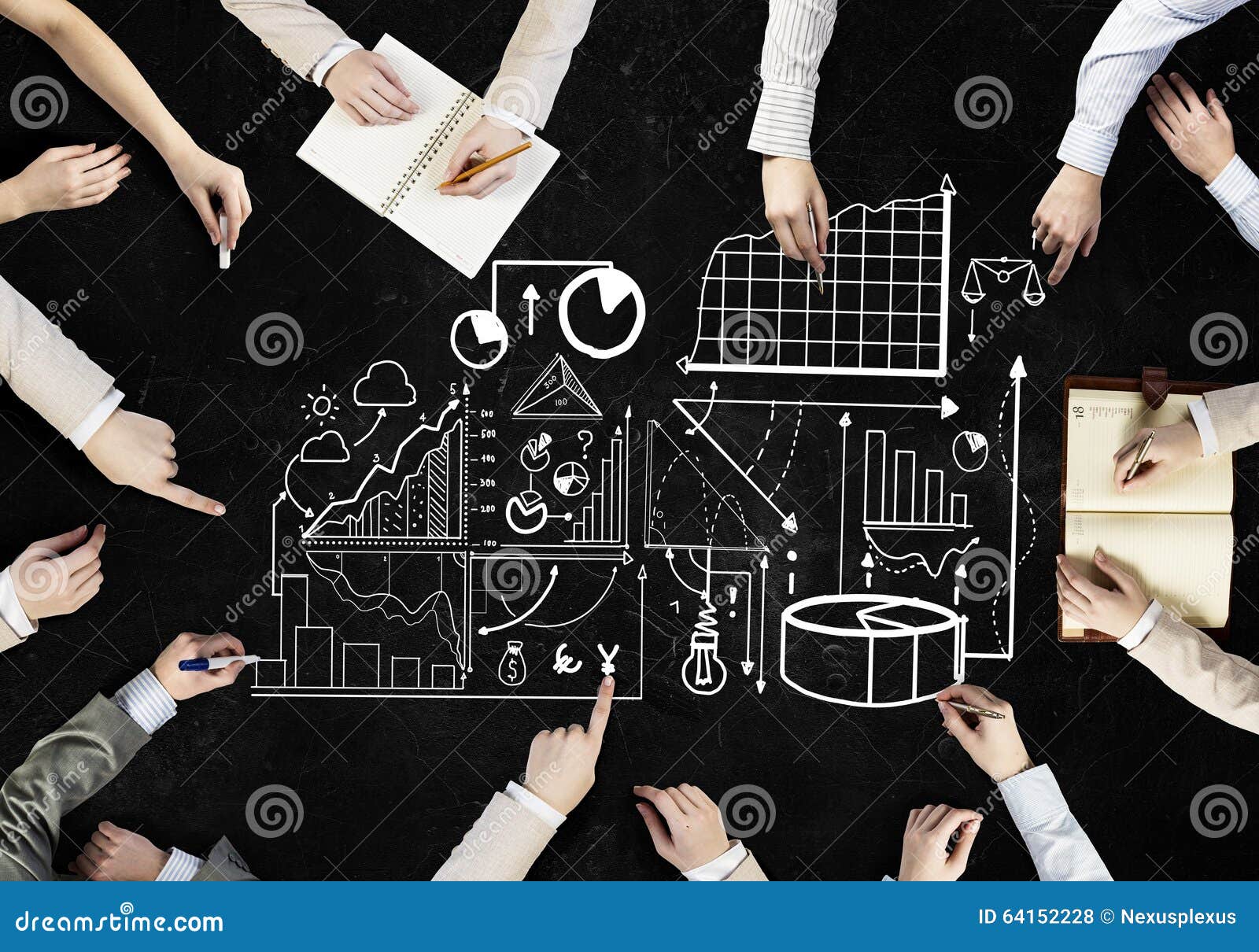 Creative Work of Business Team Stock Photo - Image of chalkboard ...