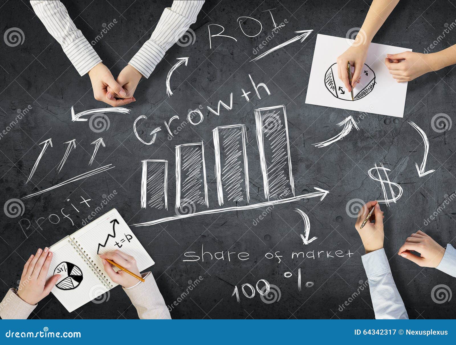 Creative Work of Business Team Stock Image - Image of teach, report ...