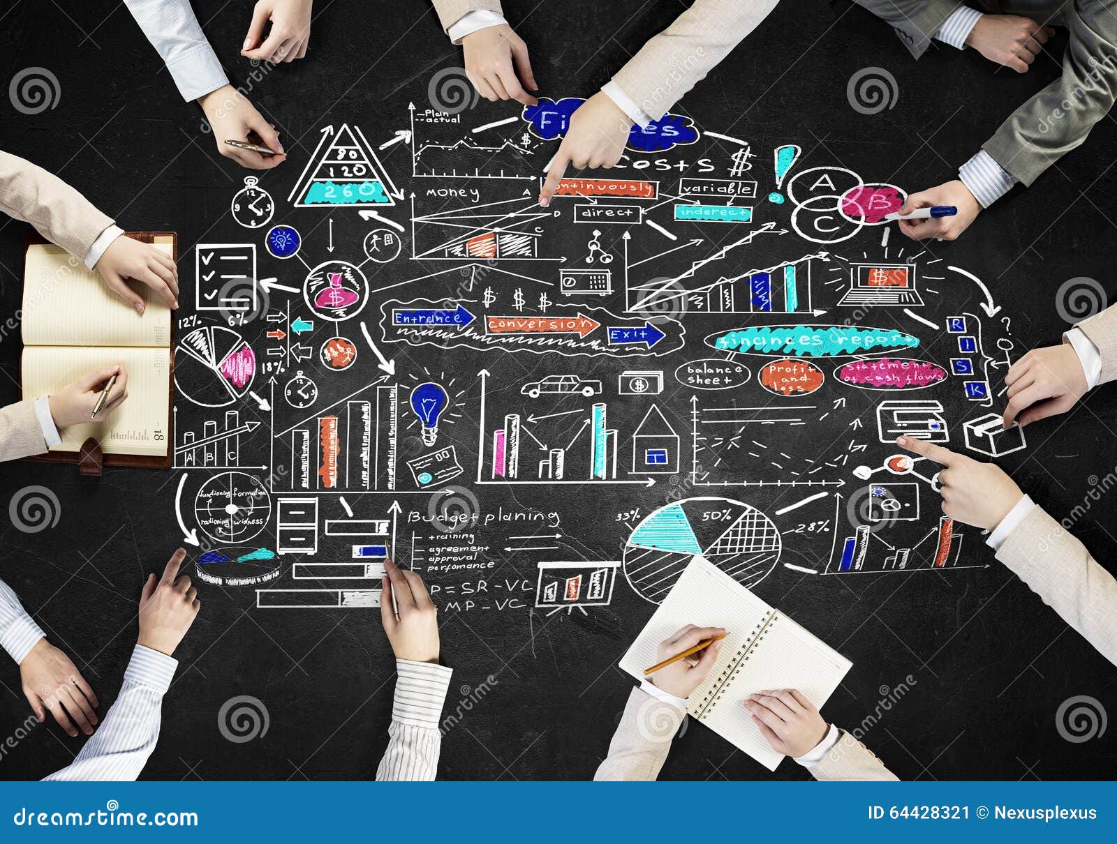 Creative Work of Business Team Stock Image - Image of financial, sales ...