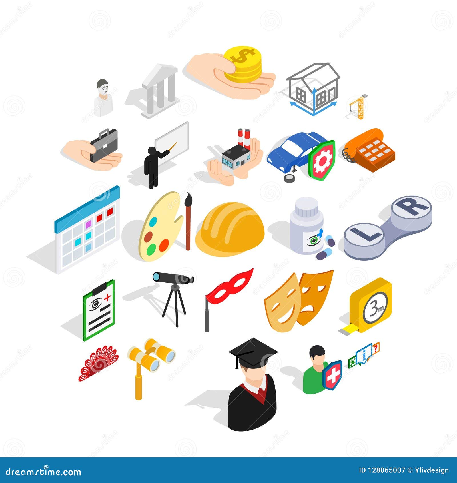Creative Work Icons Set, Isometric Style Stock Vector - Illustration of ...