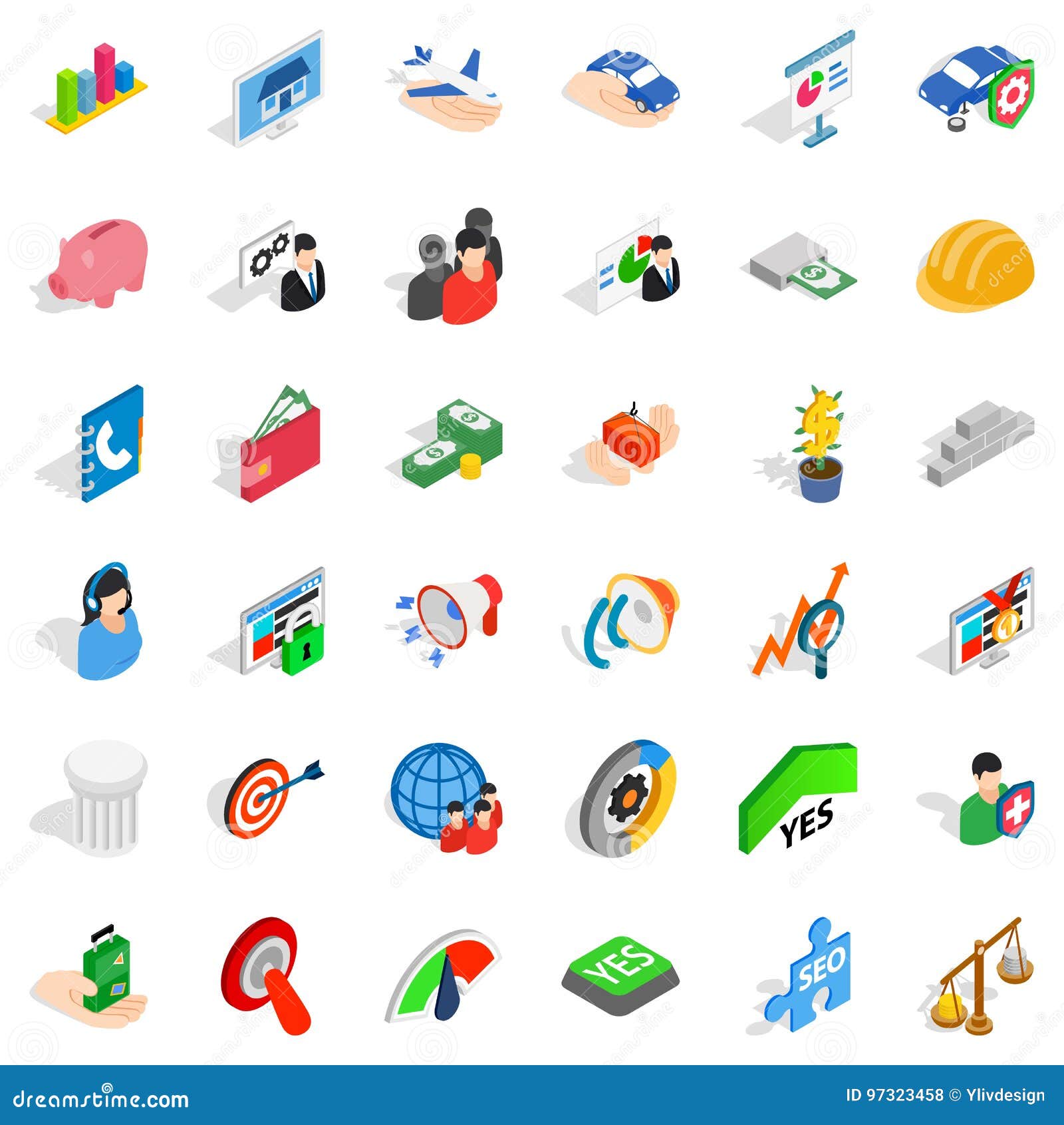 Creative Work Icons Set, Isometric Style Stock Vector - Illustration of ...
