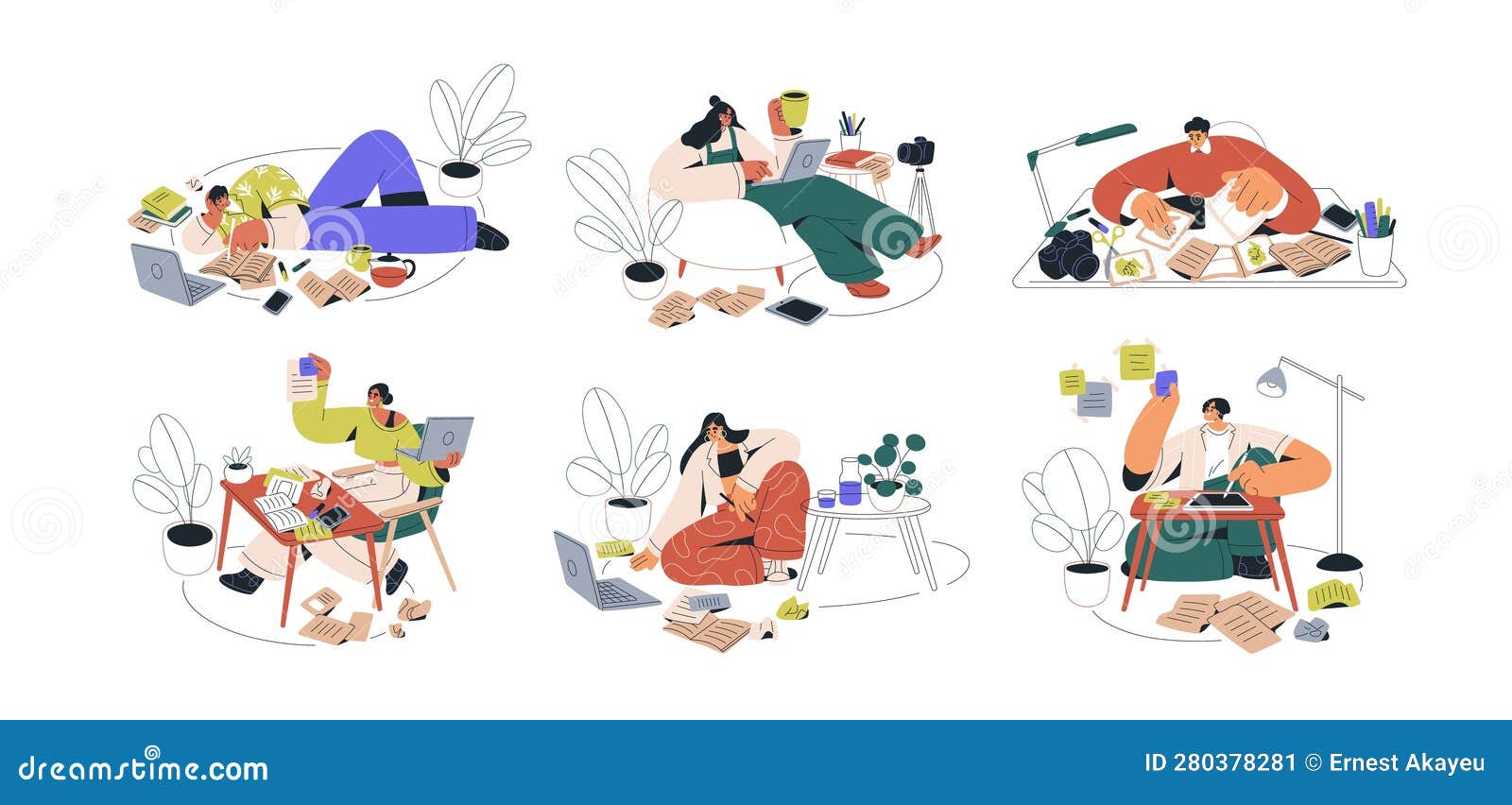 Creative Work In Mess, Chaos. Author, Screenwriter Creating Script ...