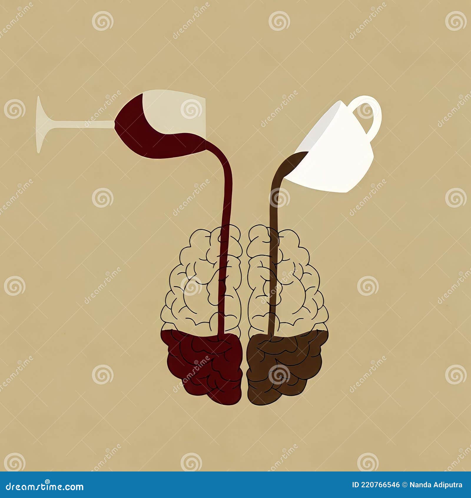 Illustration of the Brain that Needs Coffee To Improve Concentration ...