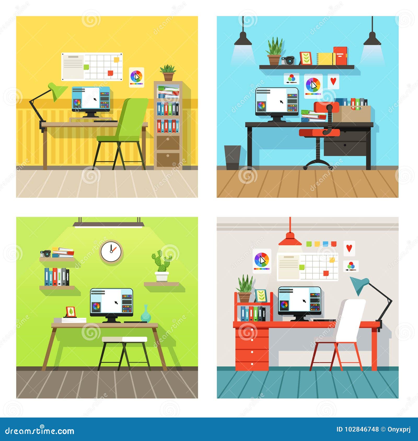 Creative Work Space for Designers and Artists with Different Tools ...