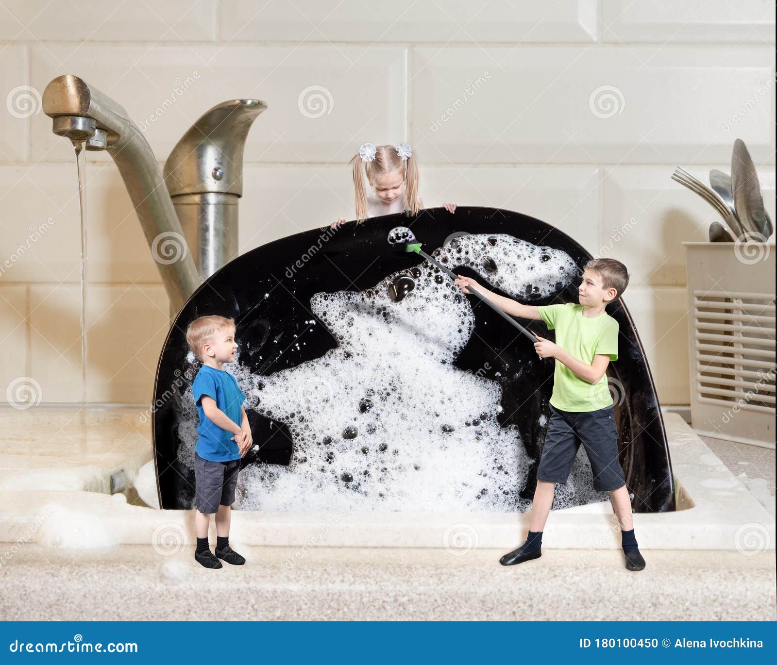 Children Wash Hand Touching Tap Water Fountain Royalty-Free Stock Photo ...