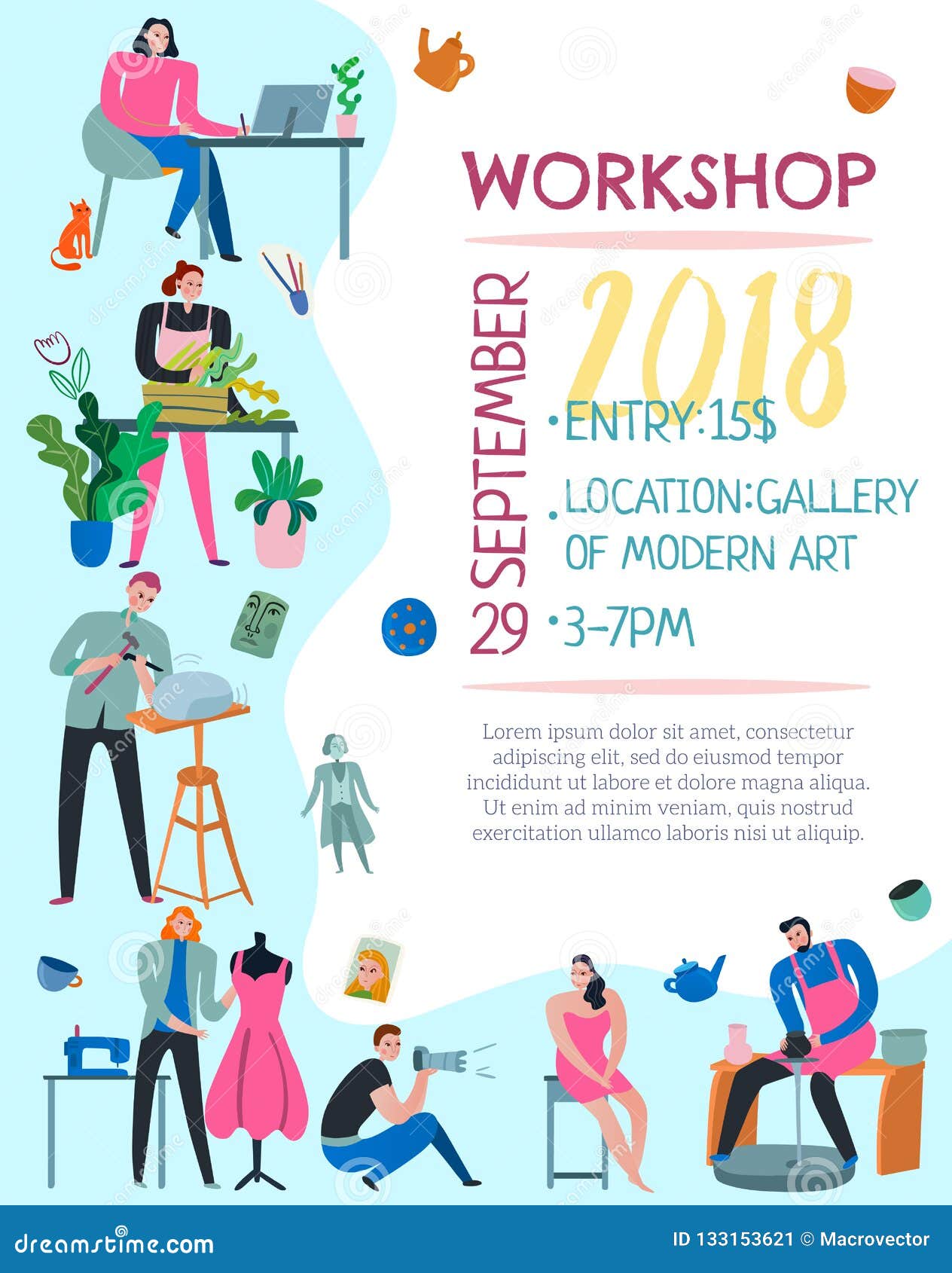 Creative Workers Poster stock vector. Illustration of photosession ...