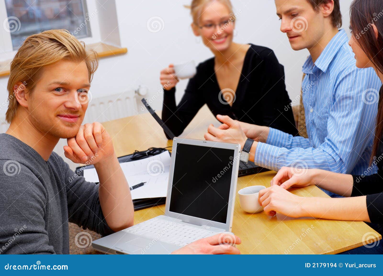 Creative Workgroup in a Meetin Stock Photo - Image of handsome, group ...