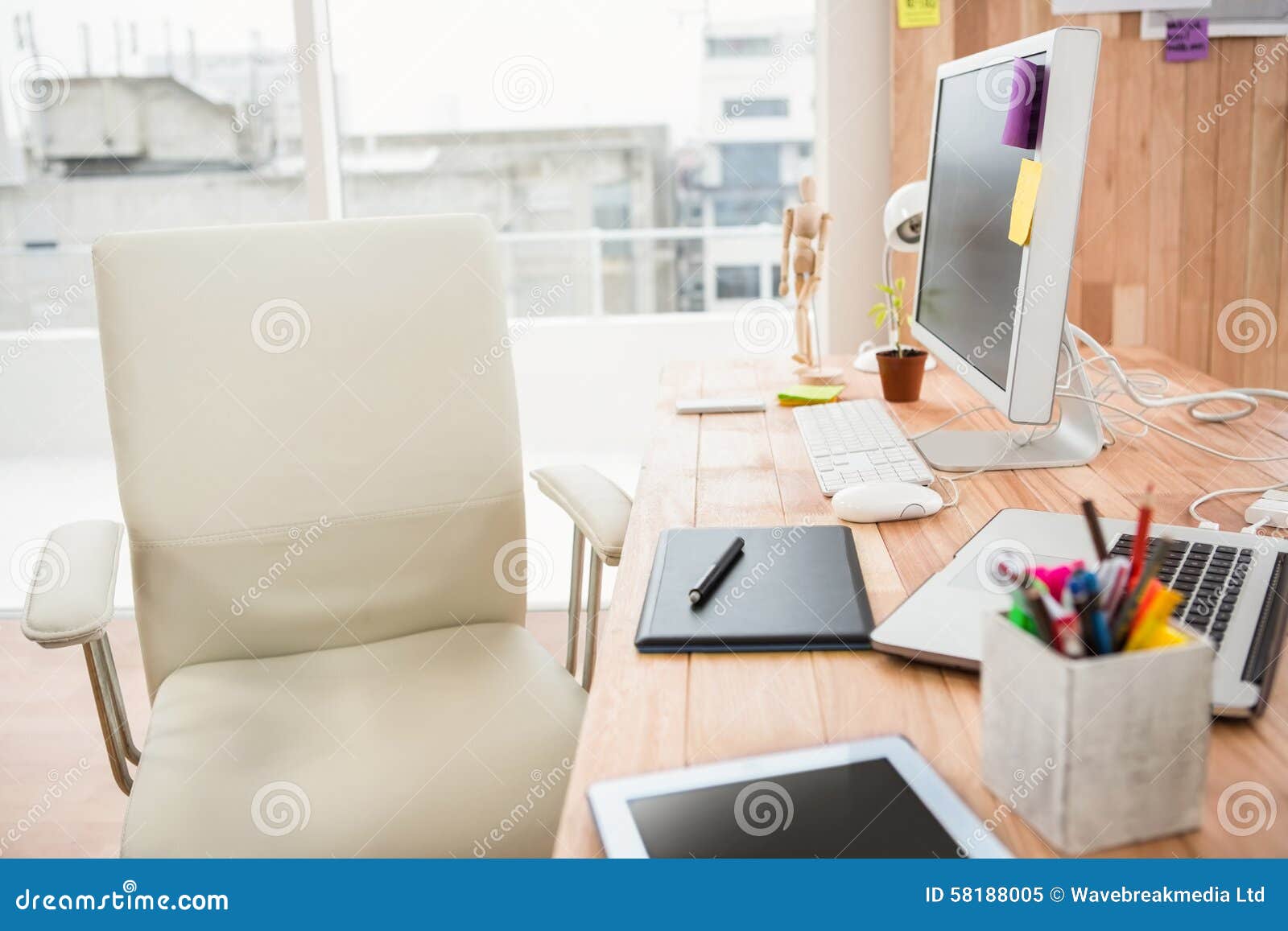 Creative Working Desk with Several Devices Stock Image - Image of ...