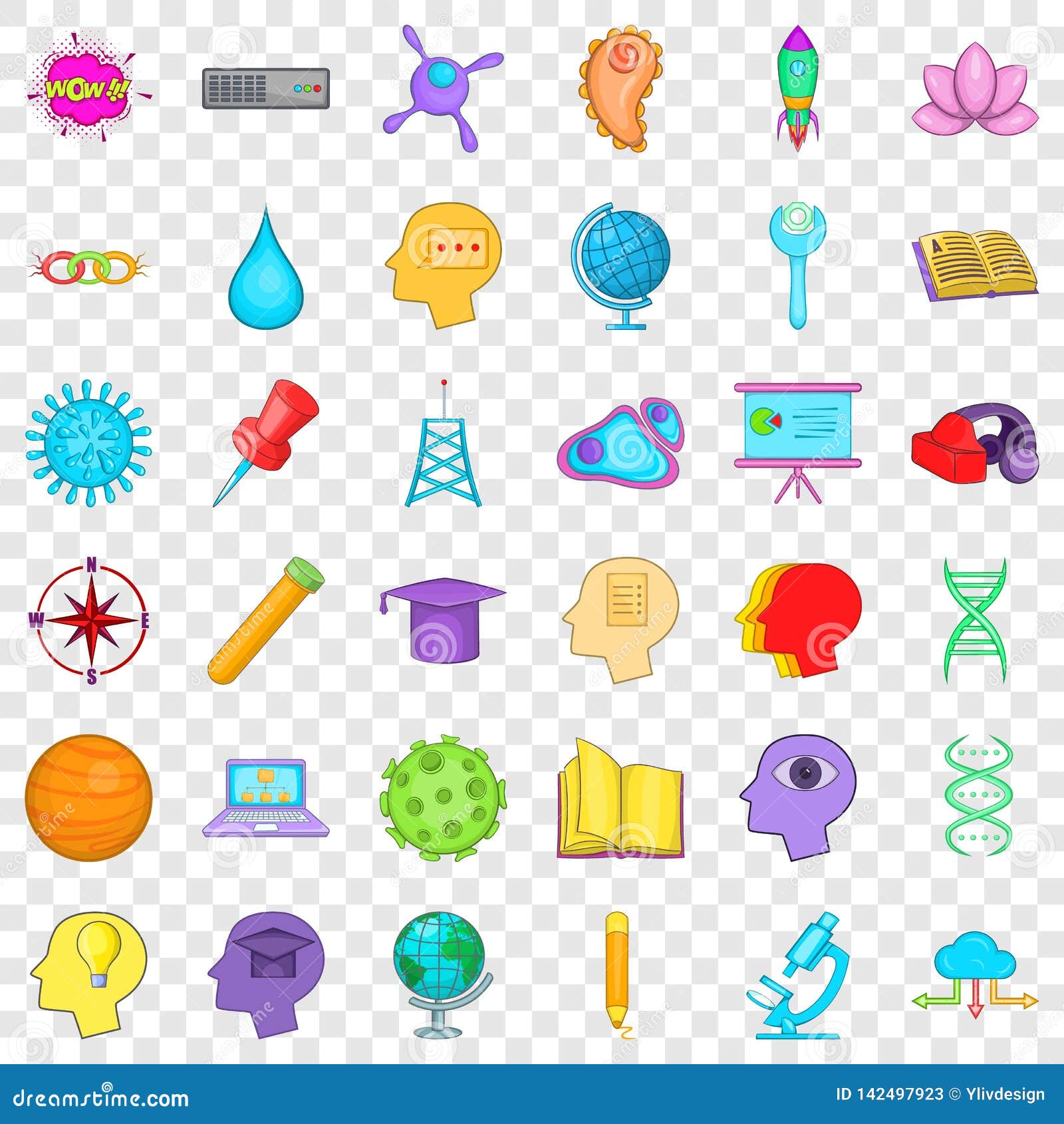 Creative Working Icons Set, Cartoon Style Stock Vector - Illustration ...