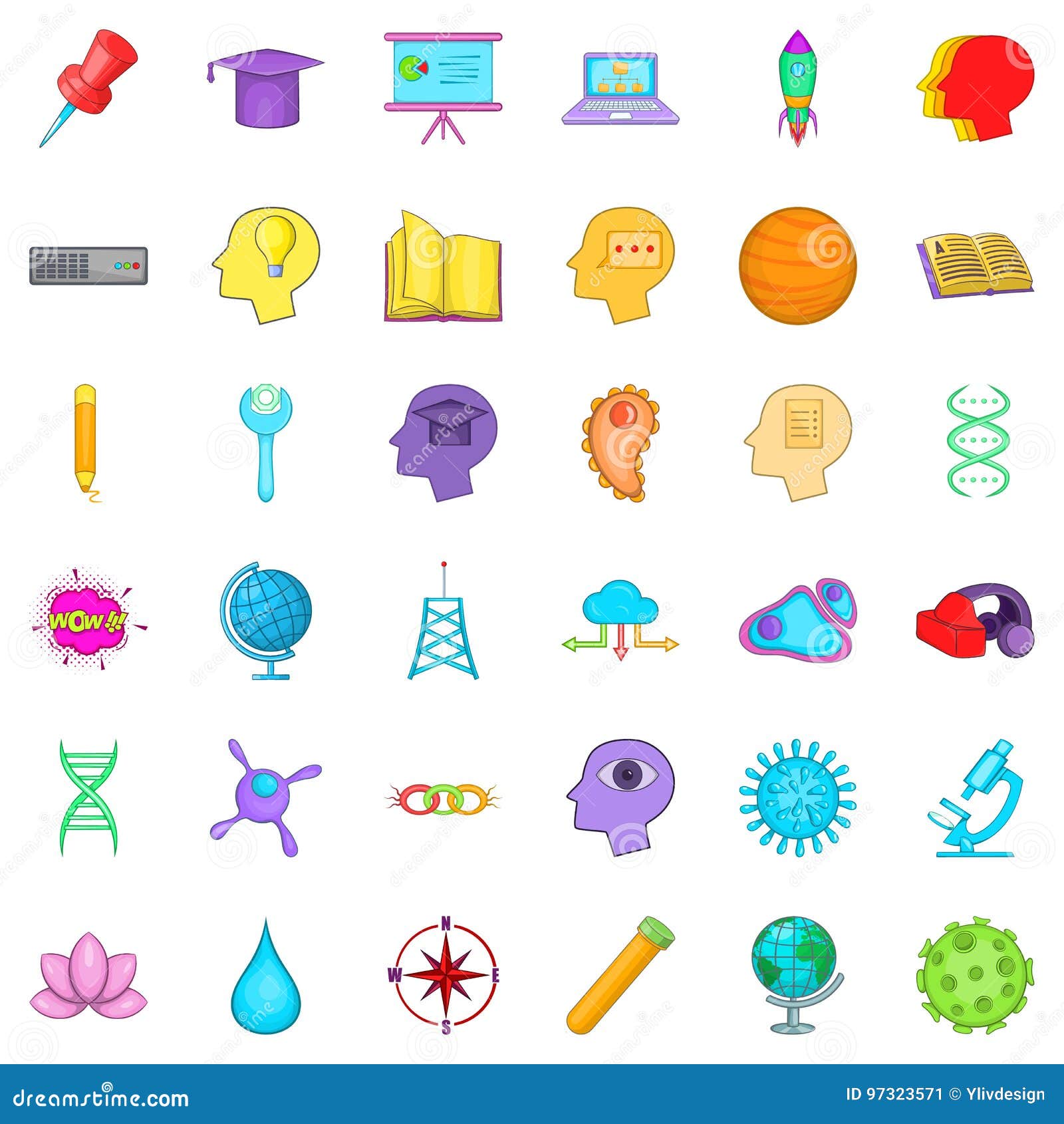 Creative Working Icons Set, Cartoon Style Stock Vector - Illustration ...