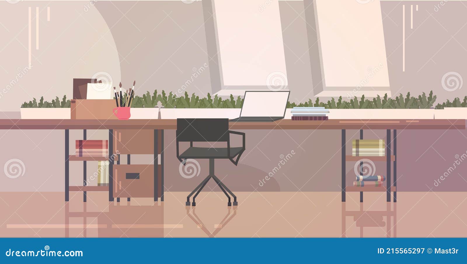 Creative Workplace Empty No People Office Interior Horizontal Stock ...