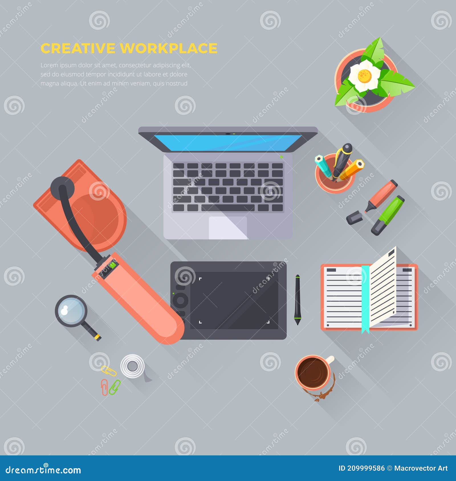 Workplace Objects Vector Set | CartoonDealer.com #59820956