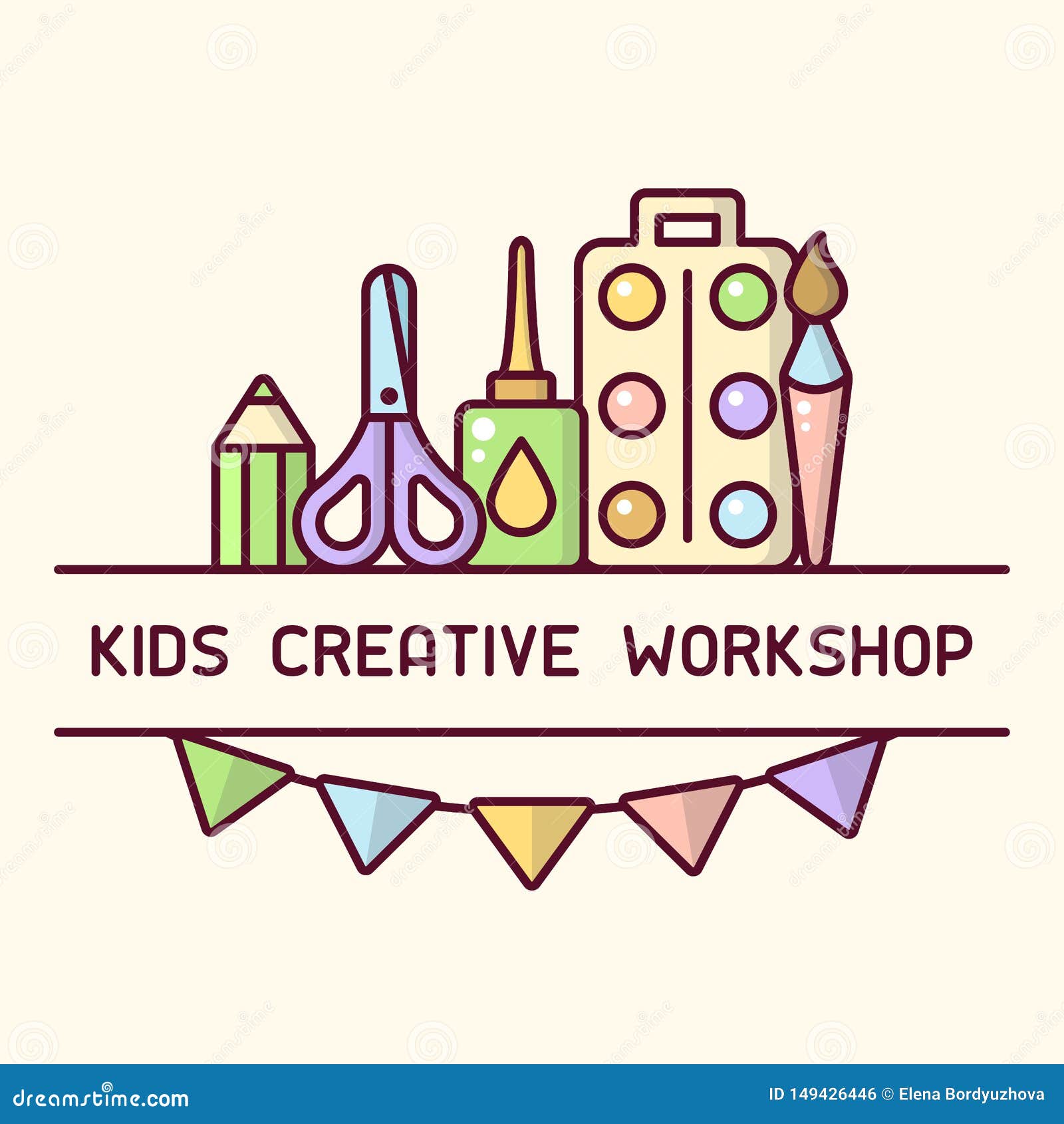 Creative Workshop for Children Logo Stock Vector - Illustration of ...