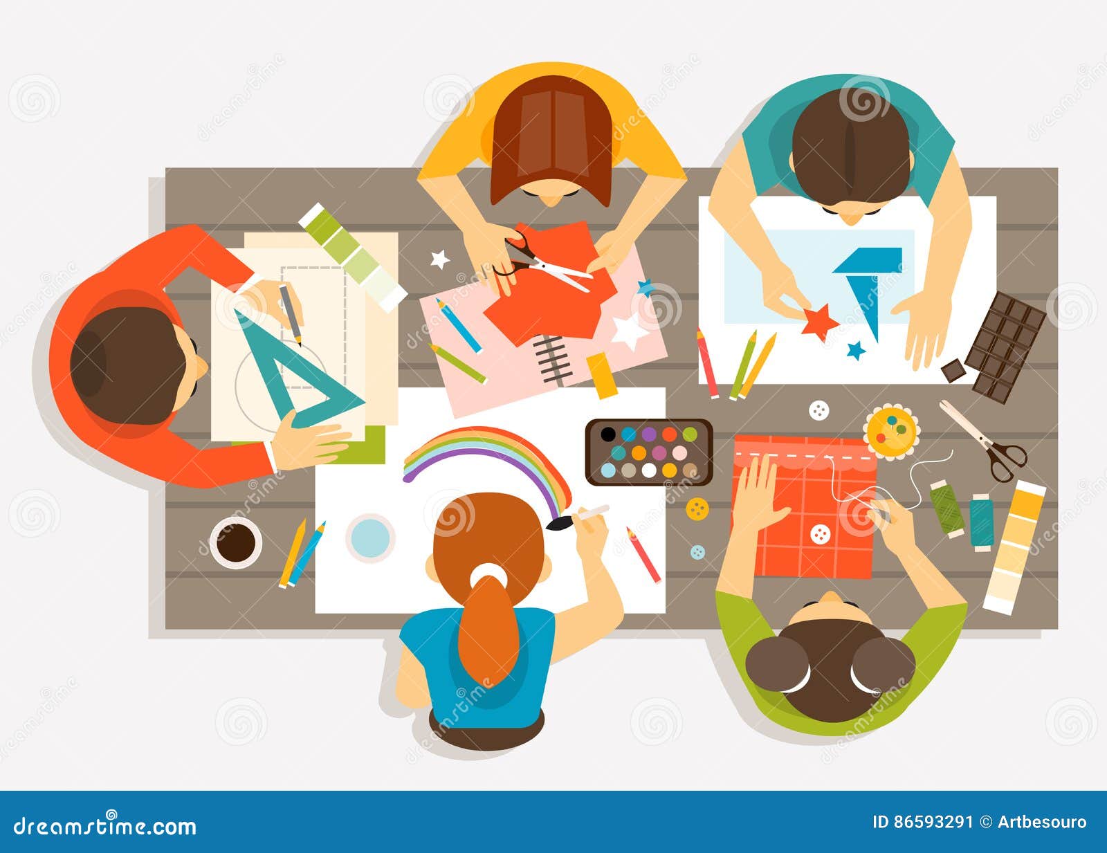 Creative Workshop for Children. Vector Illustration Stock Vector ...