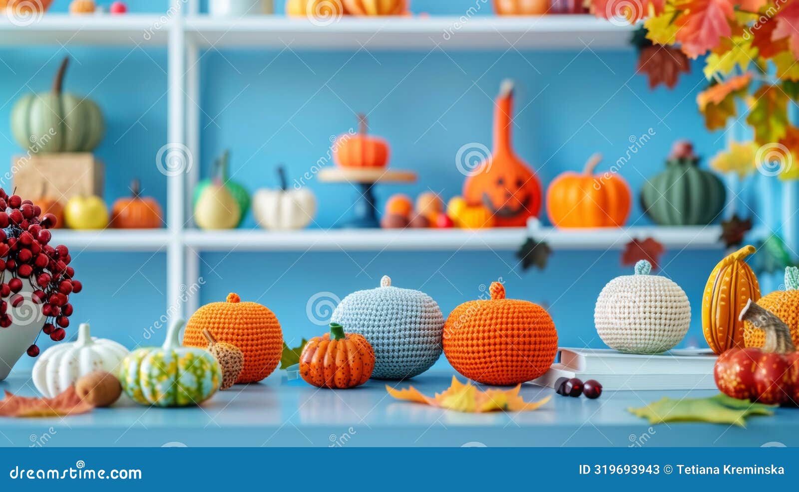 A Creative Workshop Space with Materials for Making Crochet Autumn ...