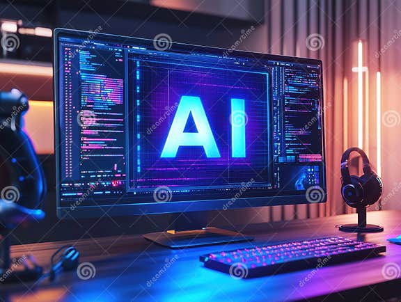 Creative Workspace with Advanced Technology Showcasing Artificial ...