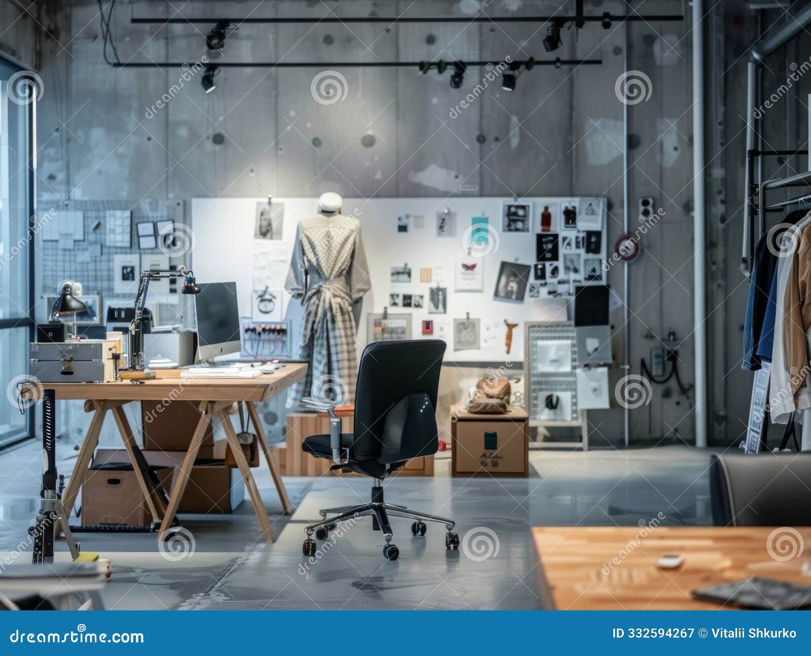 A Creative Workspace Designed for Artists Featuring a Large Desk, Mood ...