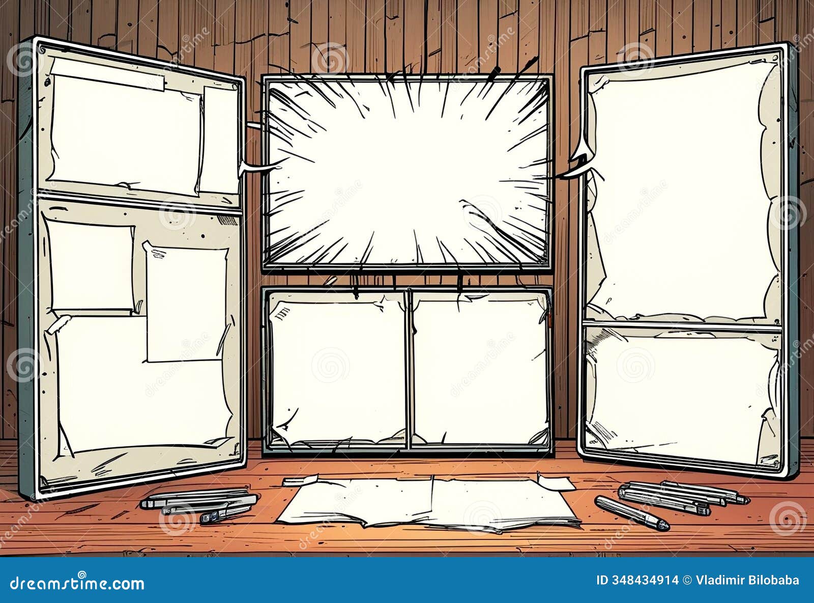 Creative Workspace for Drawing and Brainstorming Ideas on Blank ...