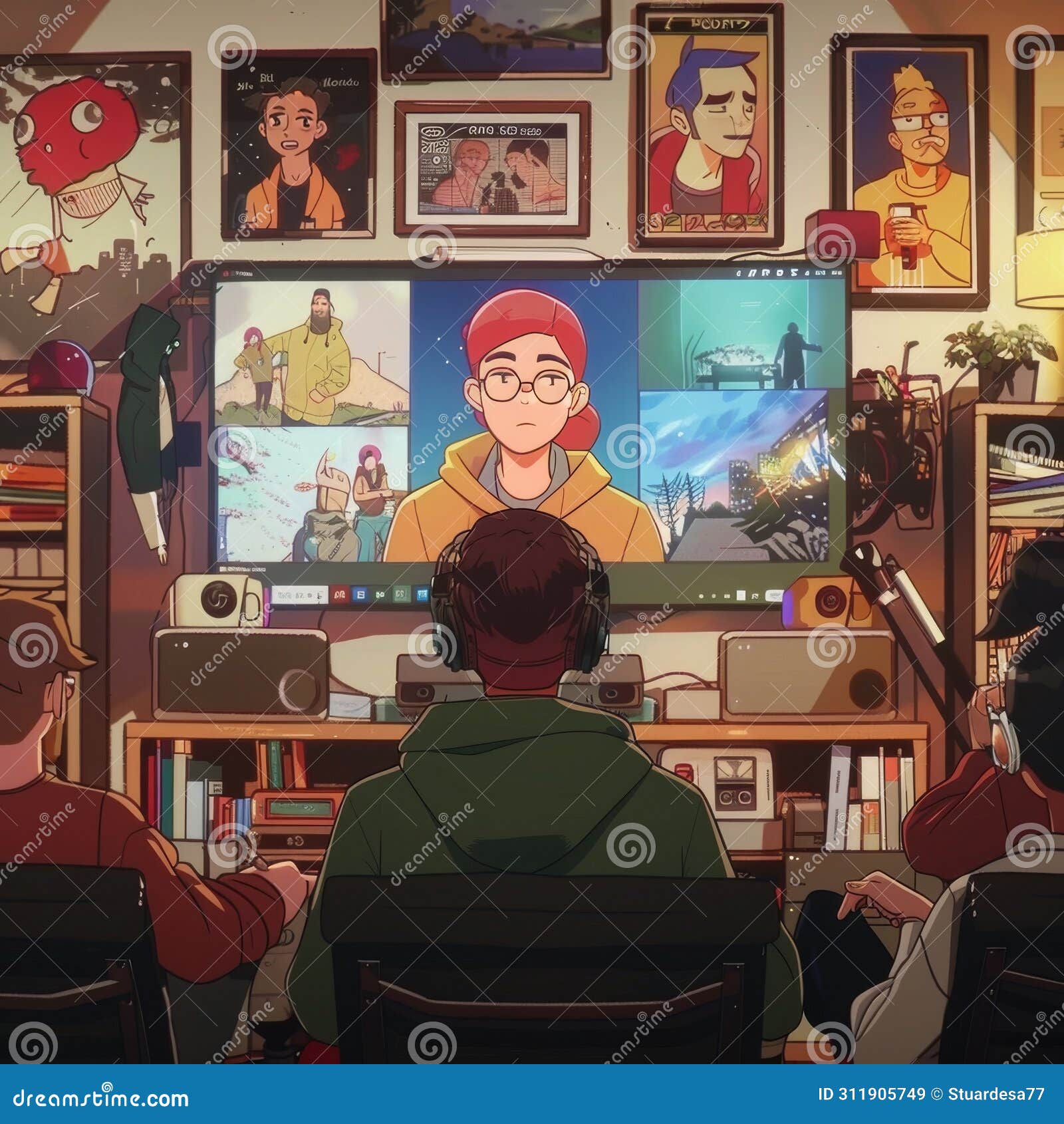 Creative Workspace with Multiple Screens Stock Image - Image of ...