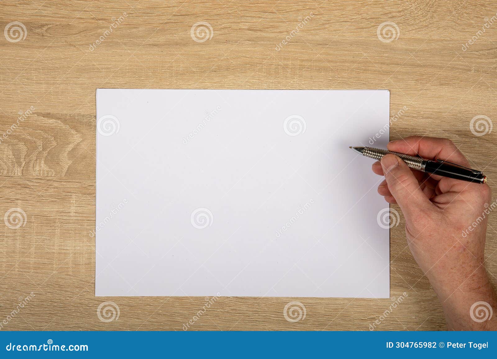 Creative Workspace: Top-Down View of Hand Drawing with Pen on ...