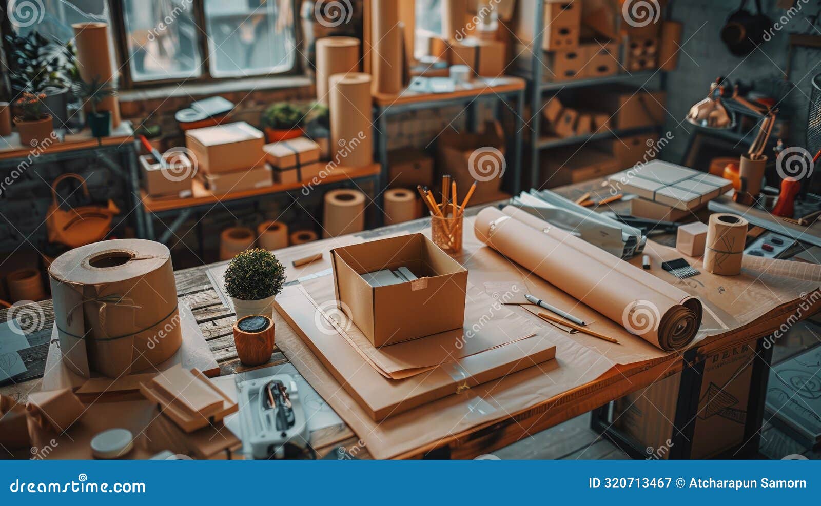 Creative Workstation: Designer S Desk with Craft Paper, Sketching Tools ...