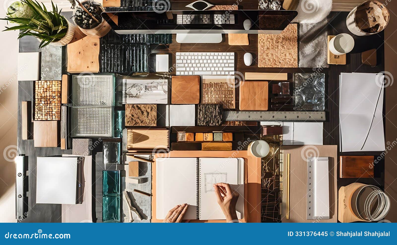 Creative Worktable with Design Materials: a Visual Blend of Art and ...