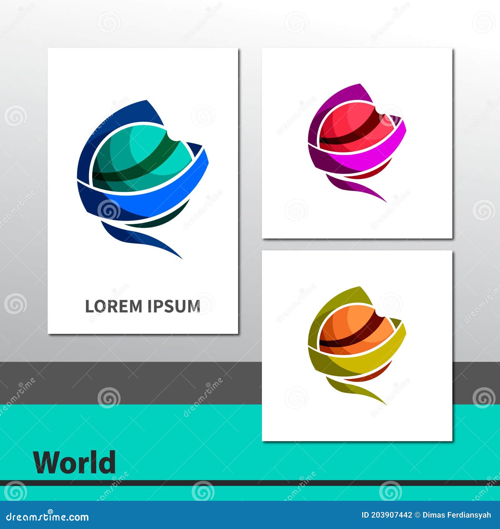 Creative World Logo Set with Color Options Stock Vector - Illustration ...